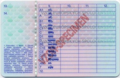 Vzory dokladov - vodičské preukazy, Ministerstvo vnútra Slovenskej ...